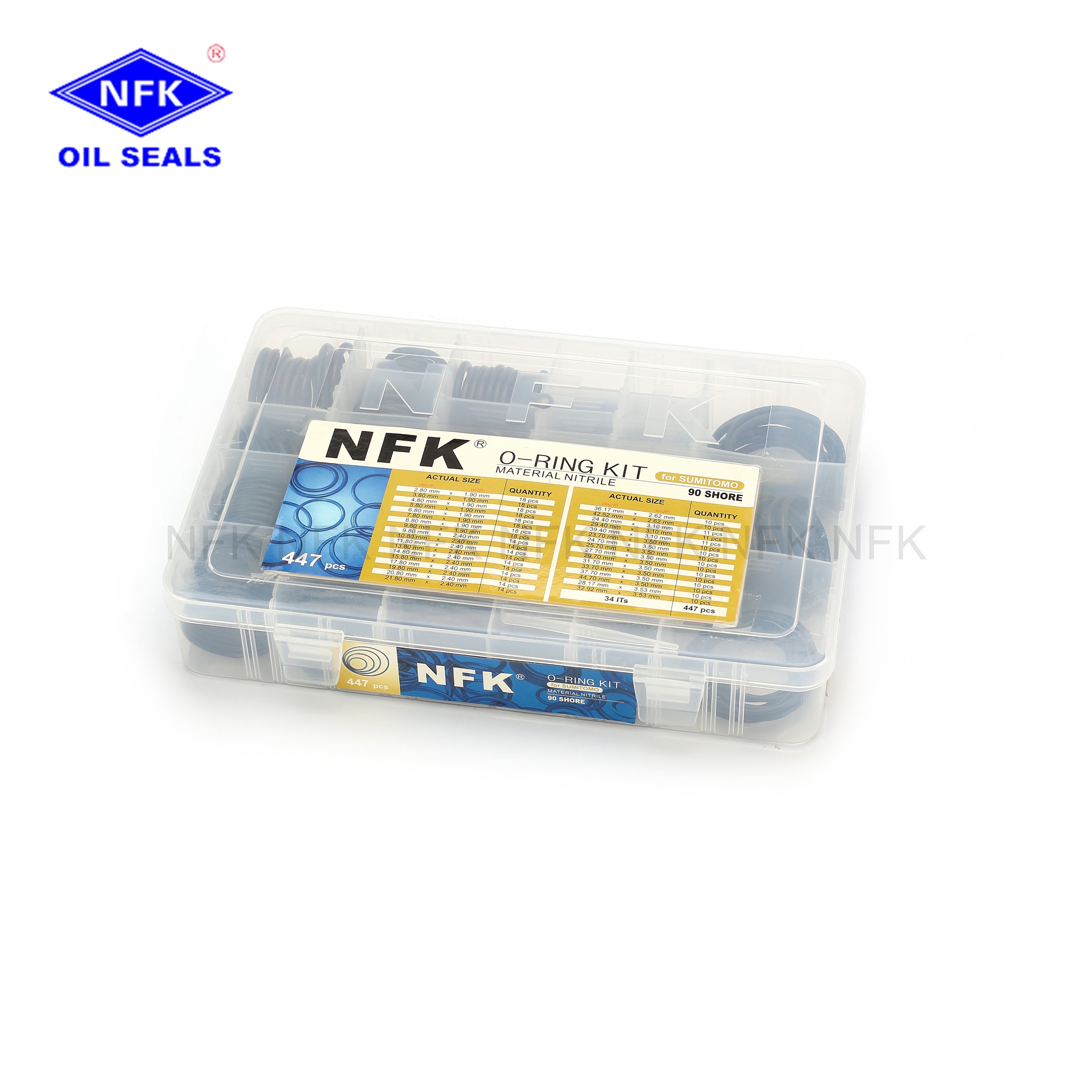 Black Rubber Metric O Ring Assortment Kit For Automobile Industry