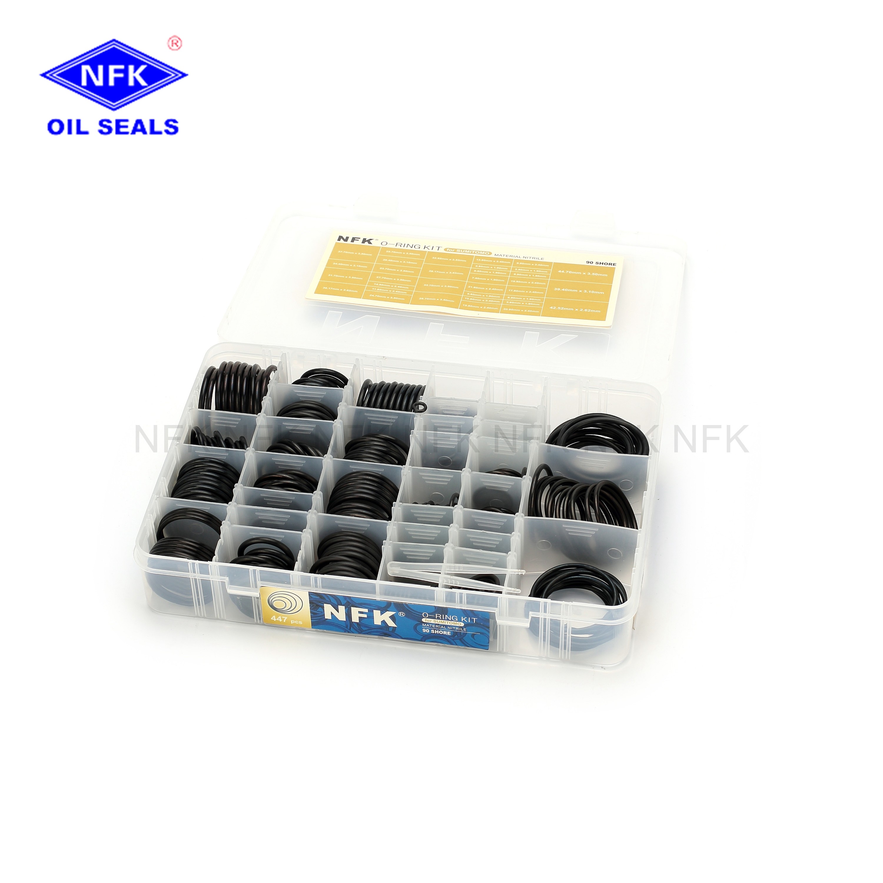 Black Rubber Metric O Ring Assortment Kit For Automobile Industry