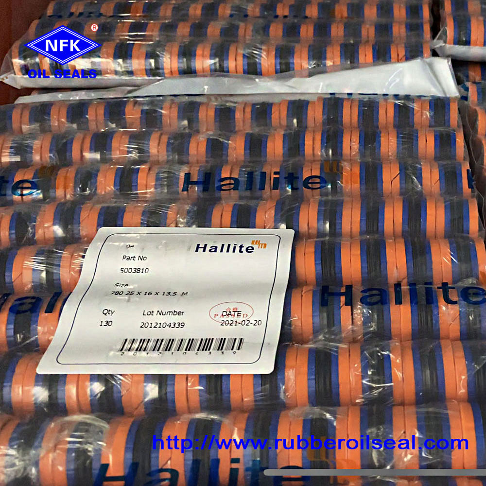 Original 5 Piece Hallite 780 Double Acting Piston Seal For Excavator Hydraulic Cylinder