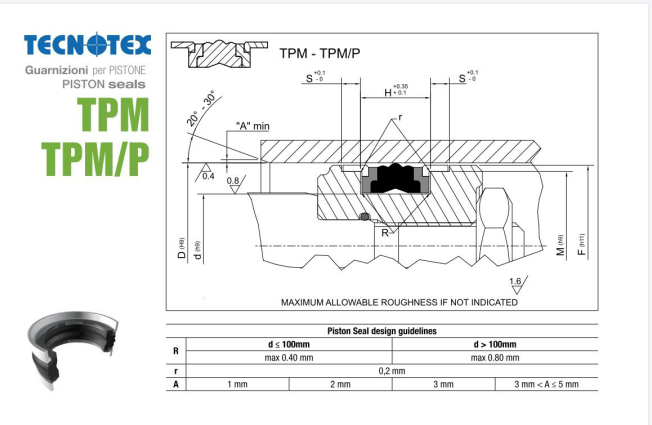 Combination Tecnolan Hydraulic Cylinder Piston Seal POM Material